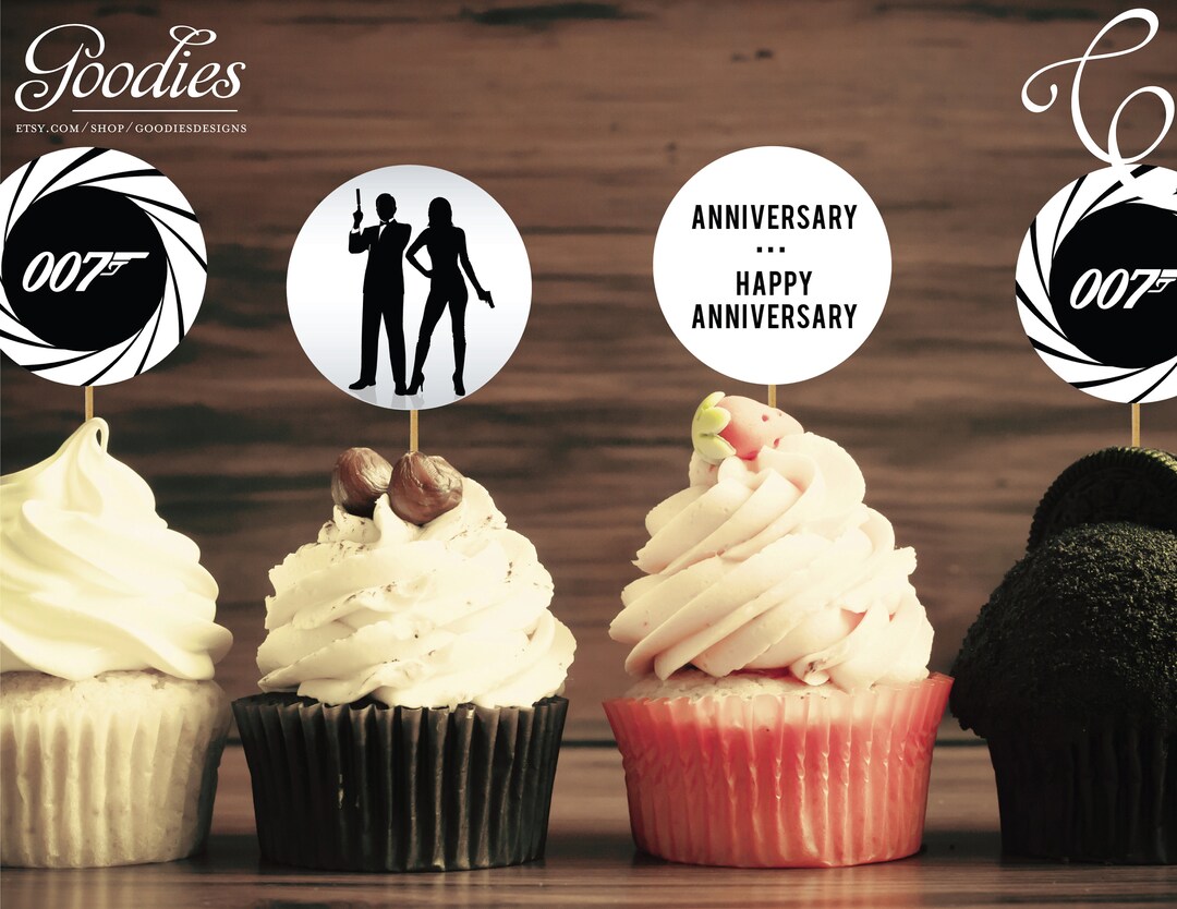 Special Agent Tags or Cupcake Toppers - Couple, Anniversary, Instant ...