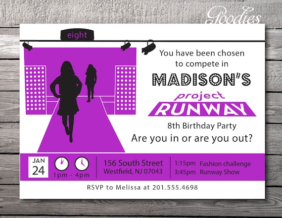 Invitación a la fiesta del desfile de moda Invitación a la - Etsy México