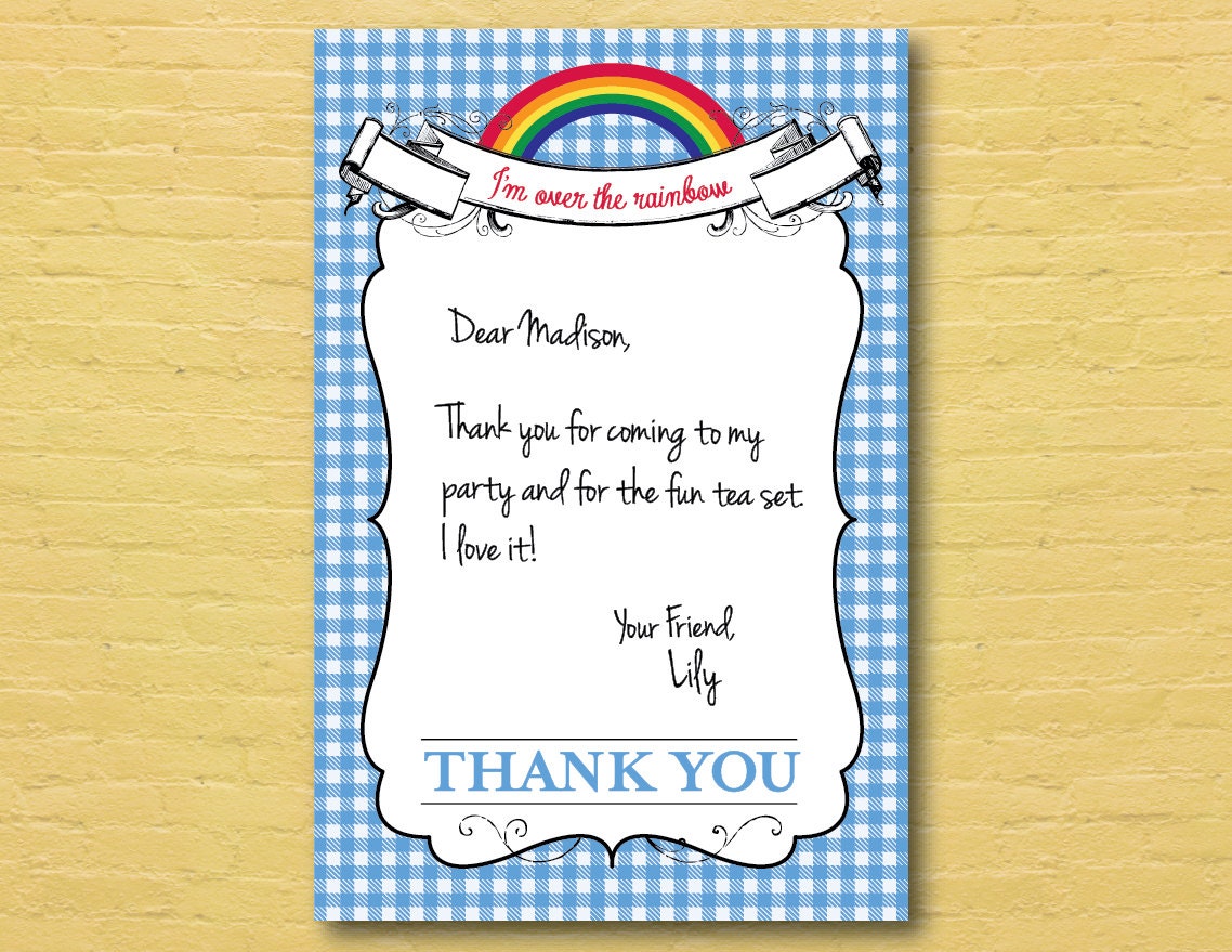 Wizard of Oz Flat Thank You Card Printable 4x6 - Etsy