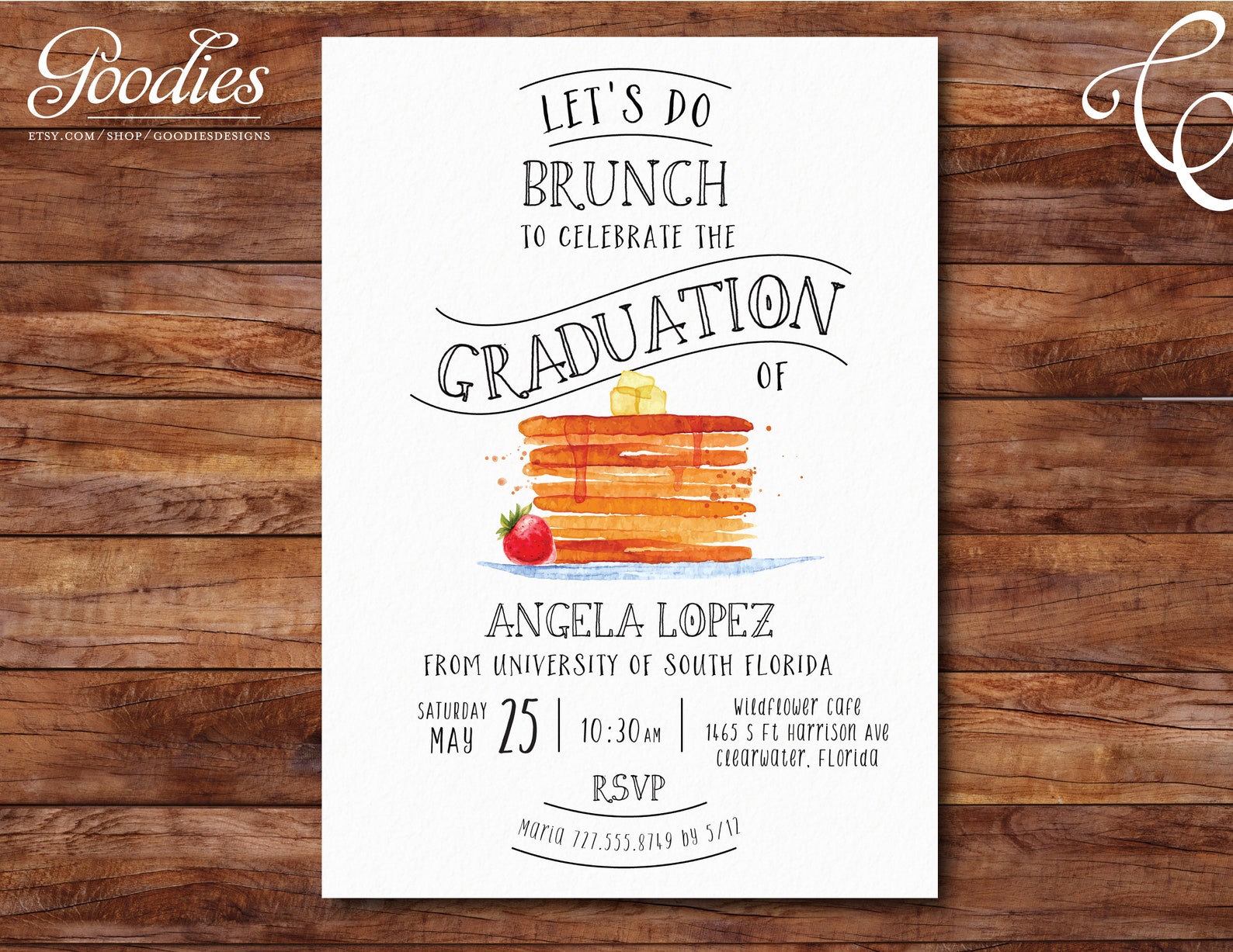 Graduation Brunch Party Invitation Instant Download - Etsy