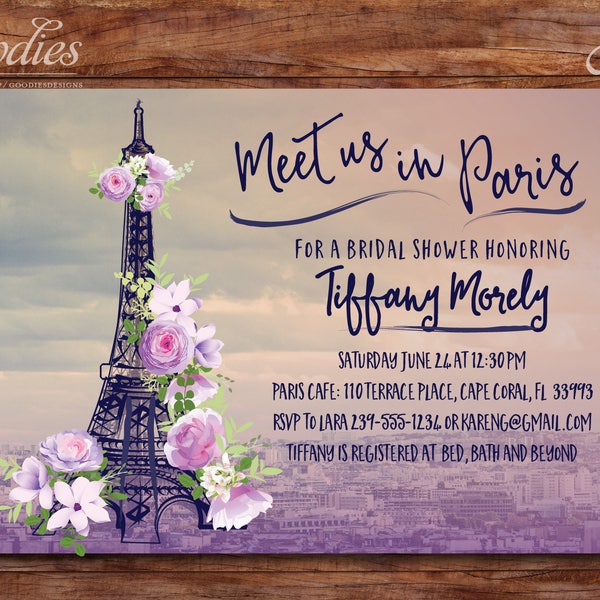 Eiffel Tower Invitation - Etsy