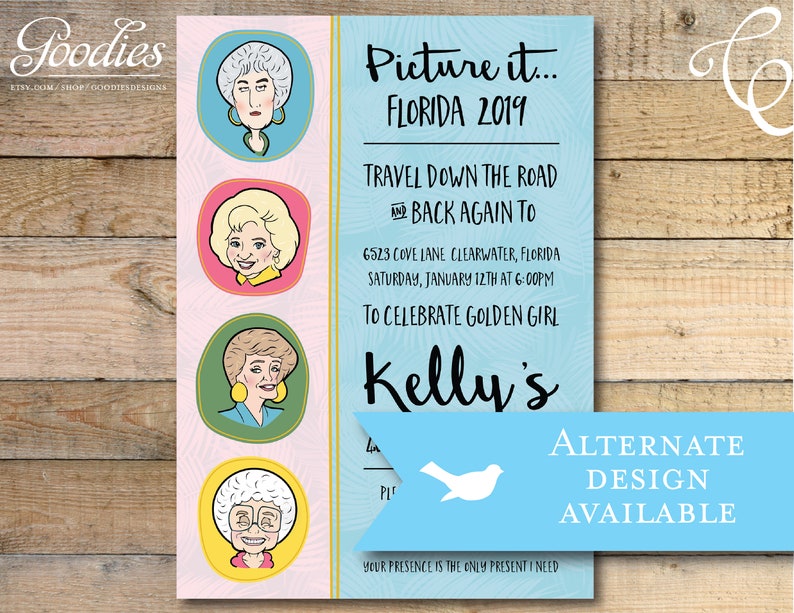 Golden Girls Party Invitation - Birthday Party Invitation, Shower ...