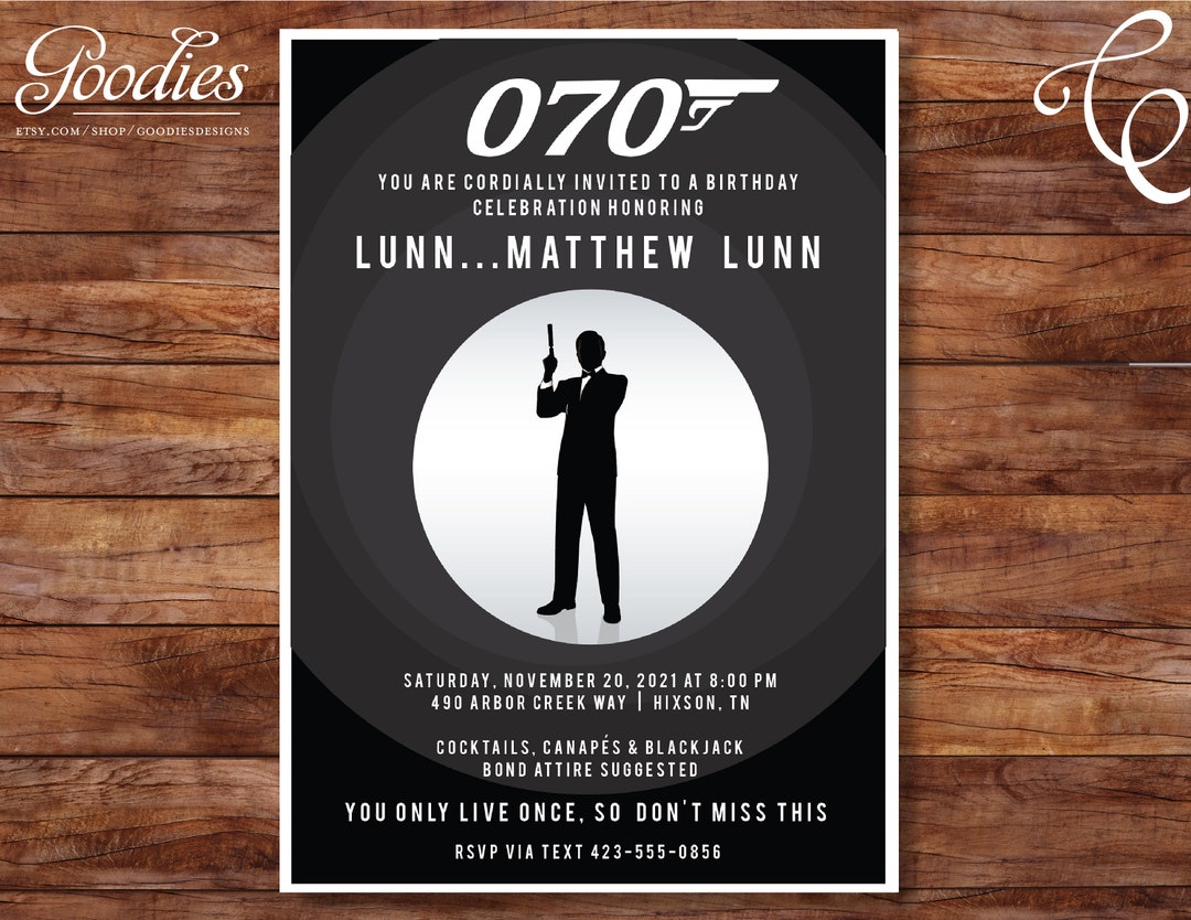 Special Agent Spy Invitation - Birthday Invitation, Shower Invitation ...