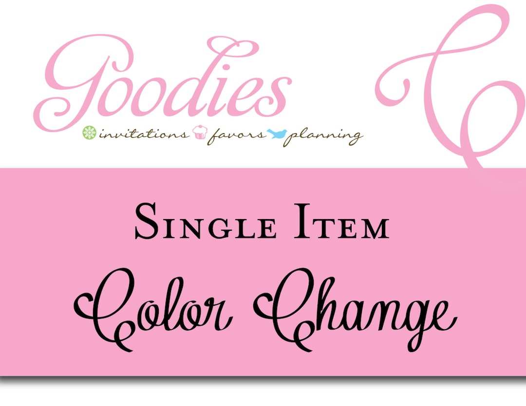 Color Change of Single Item - Etsy
