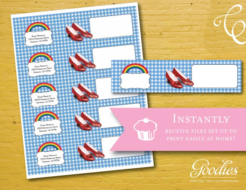 Wizard of Oz Address Labels - Etsy