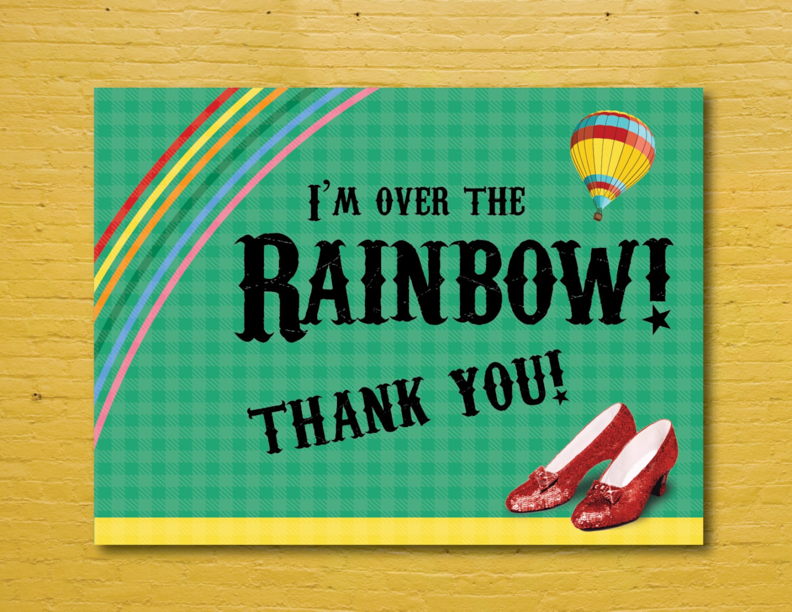 Wizard of Oz Thank You Card - Printable, Instant Download, Dorothy ...