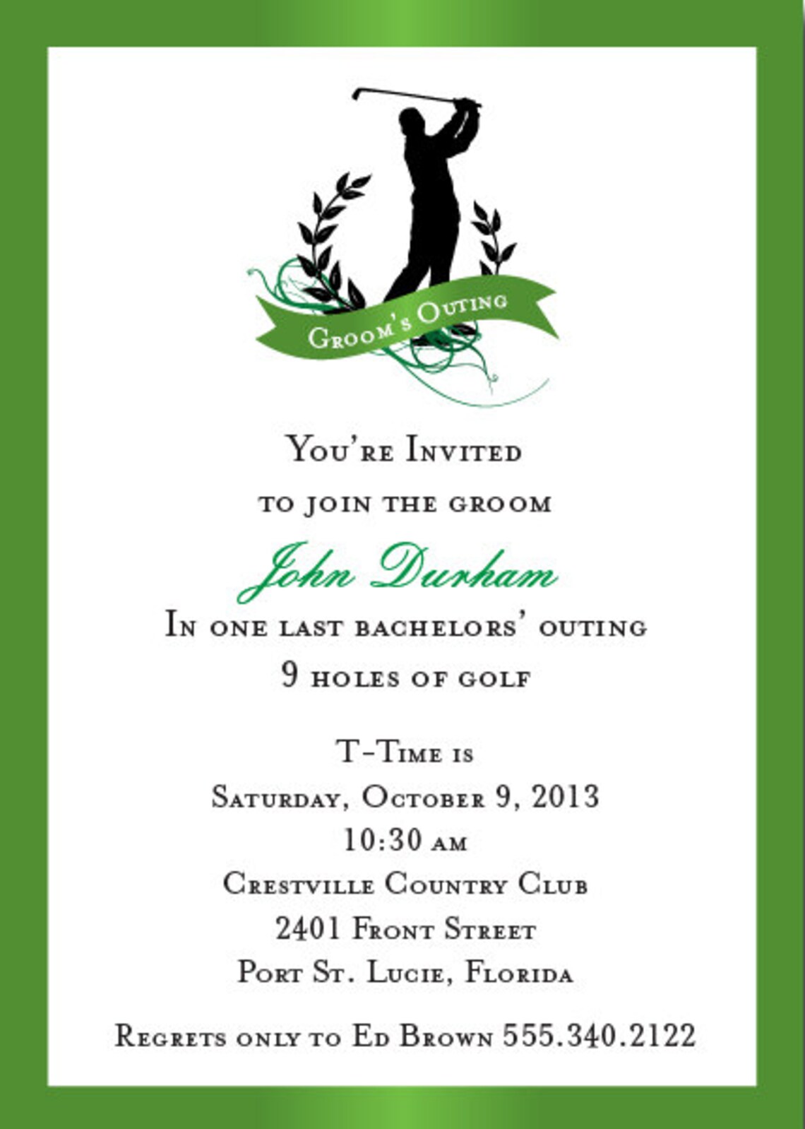 Golf Themed Invitation - Digital, Instant Download, Pdf, Jpeg, Jpg ...