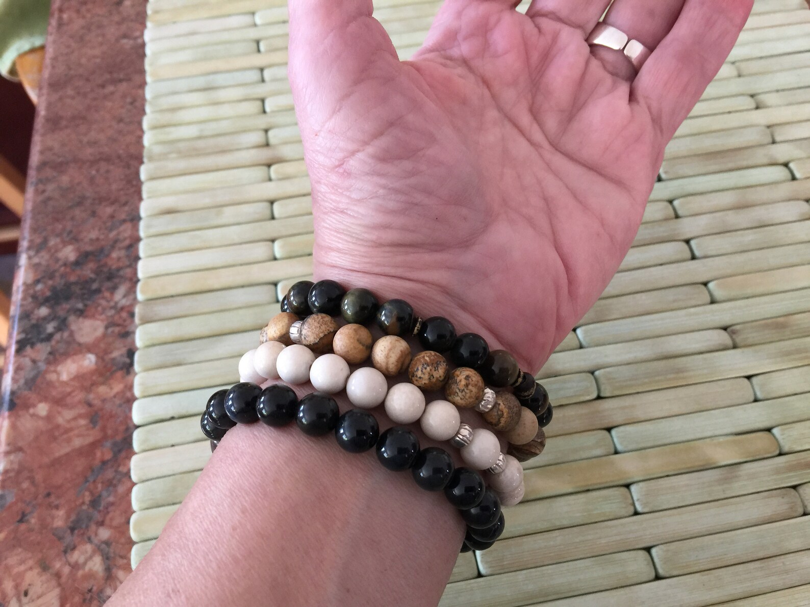 Multi Gemstone Bracelet Rustic Bracelets Earthy Tones - Etsy