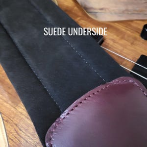 Claret Red Leather Guitar Strap or Bass Strap, 4 Inch Wide (10cm), BS66 ...