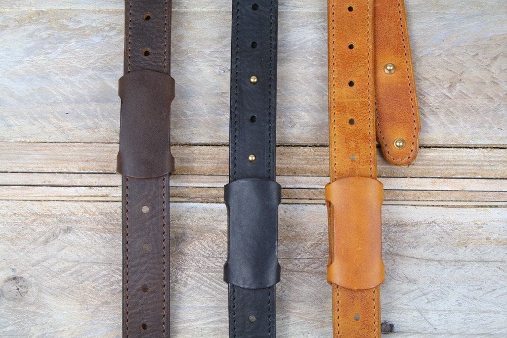 Handmade Leather Banjo Strap, Soft Shoulder Pad, Thick Cowhide ...