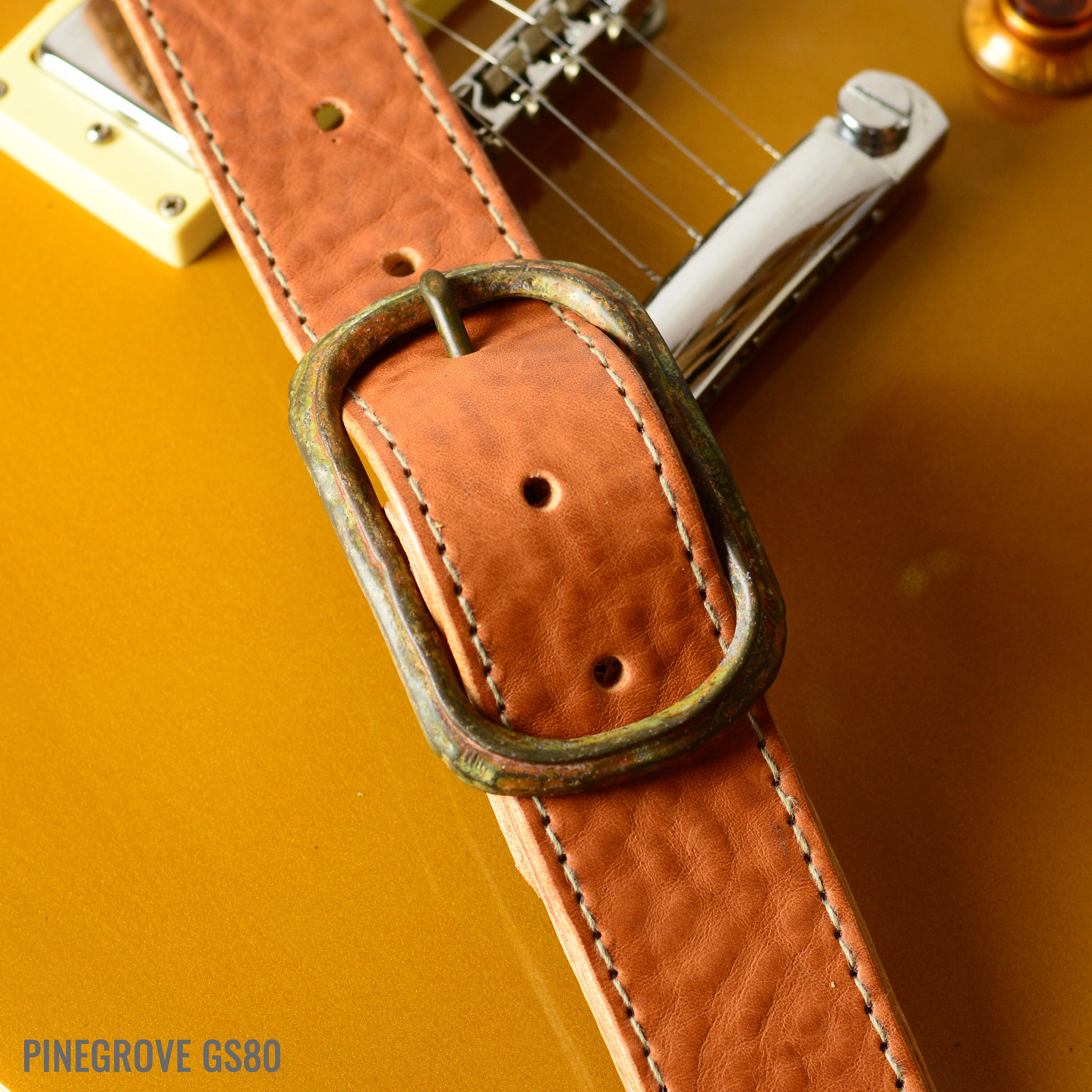 Tan Leather Guitar Strap With Buckle Gs80 1 1 2 Width Etsy