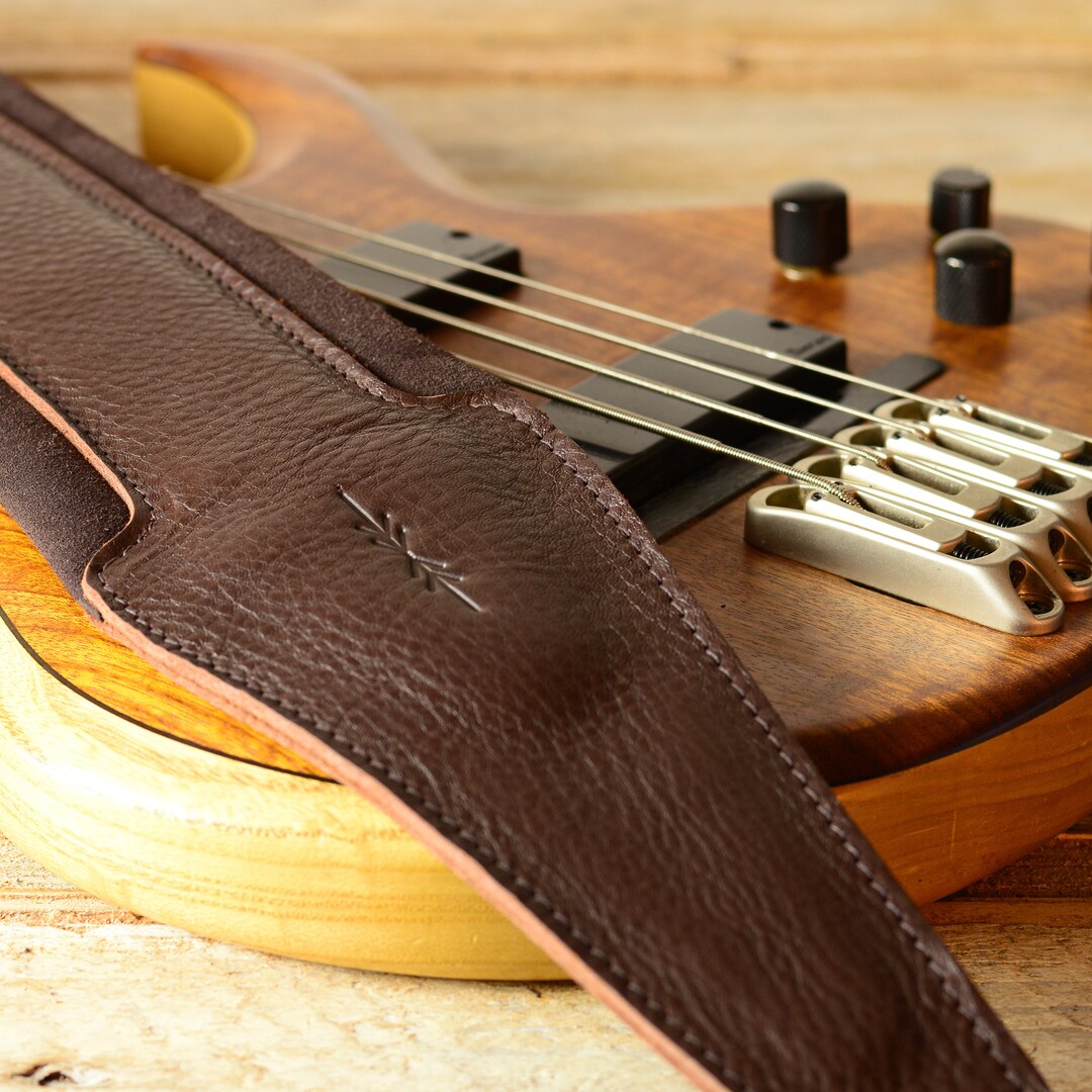 4 Inch Wide Brown Guitar Strap or Bass Strap, BS66, Double Padded, Very ...