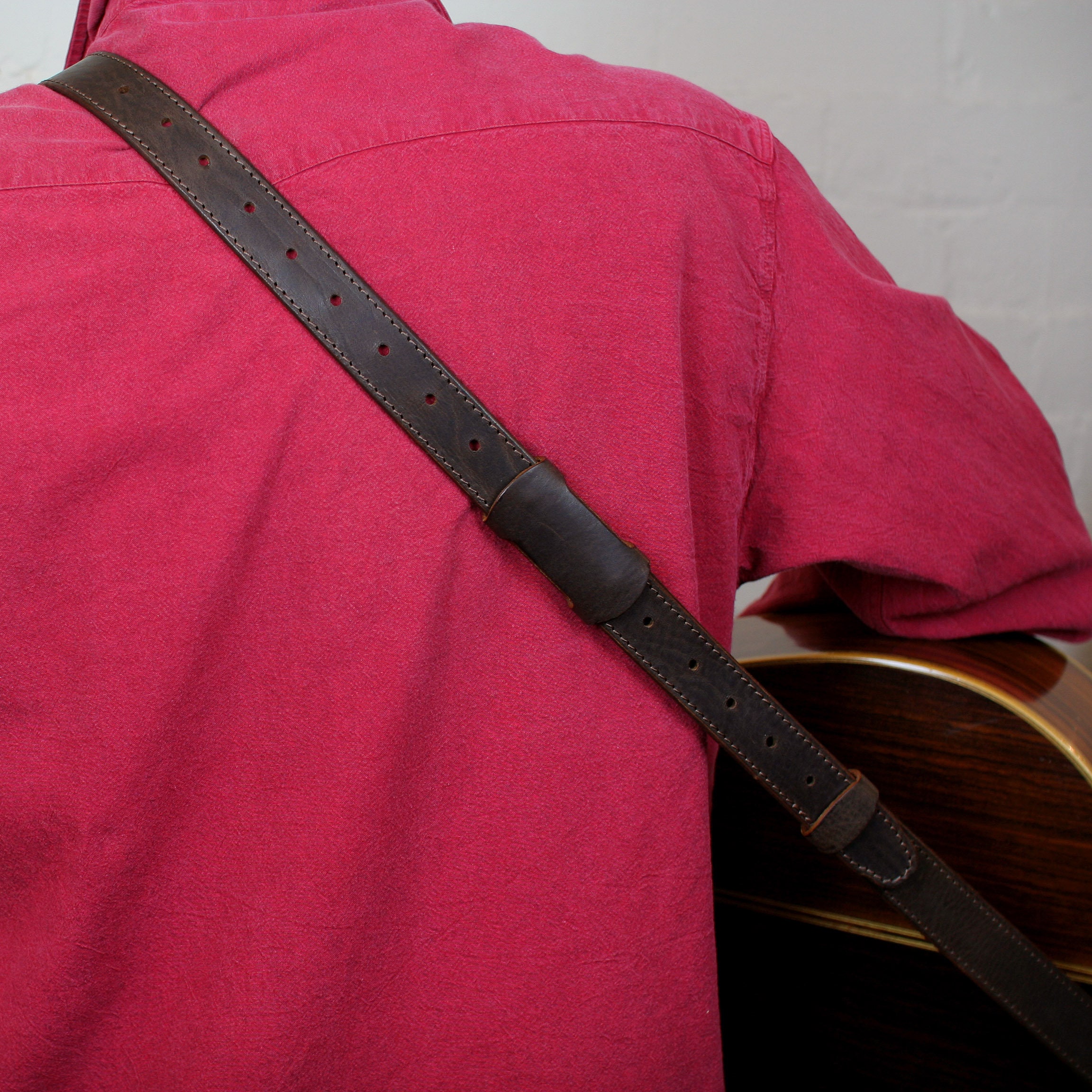 Slimline Quality Leather Guitar Strap GS55 Brown 1 1/8 | Etsy