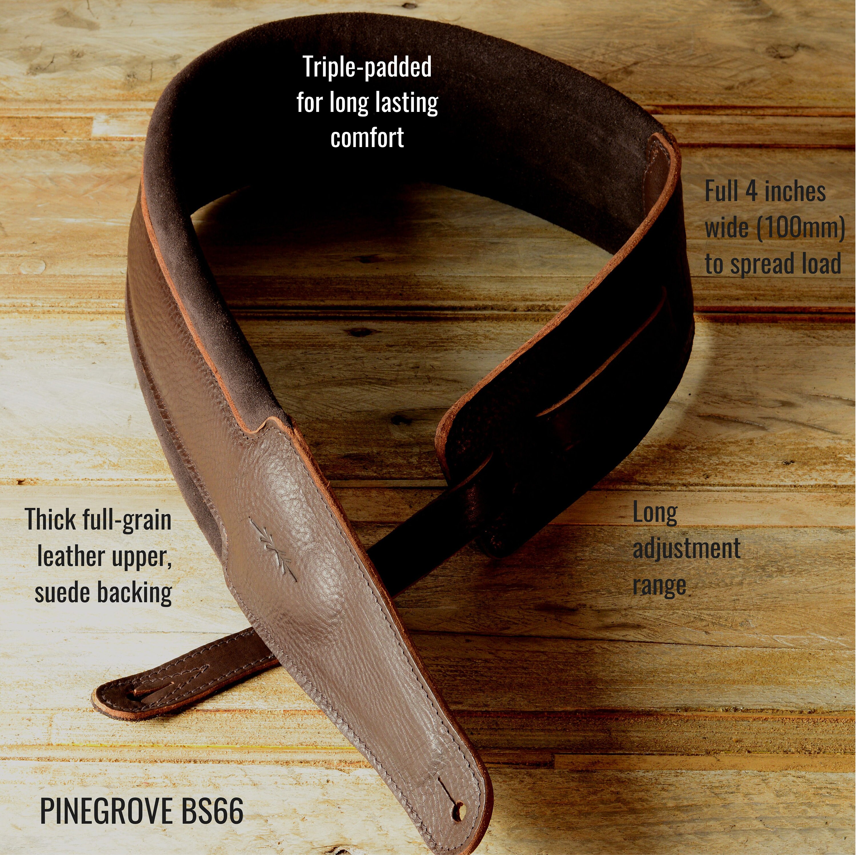 4 Inch Wide Brown Guitar Strap or Bass Strap BS66 Double | Etsy