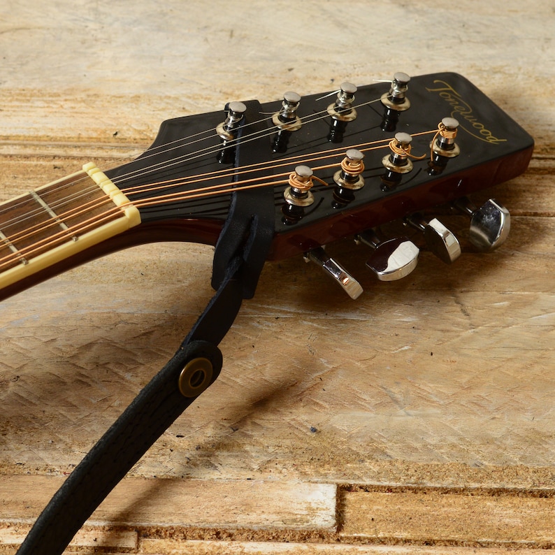 Black Leather Mandolin Strap 3/4 Wide Adjustable - Etsy