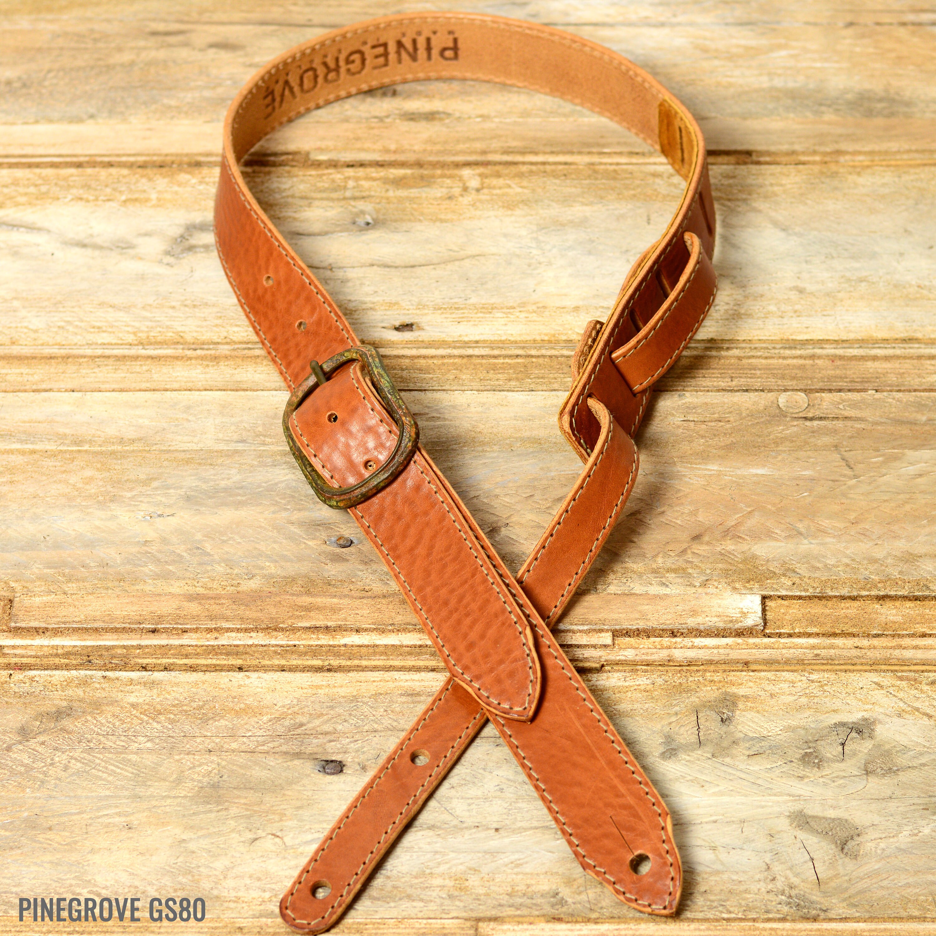Tan Leather Guitar Strap With Buckle Gs80 1 1 2 Width Etsy