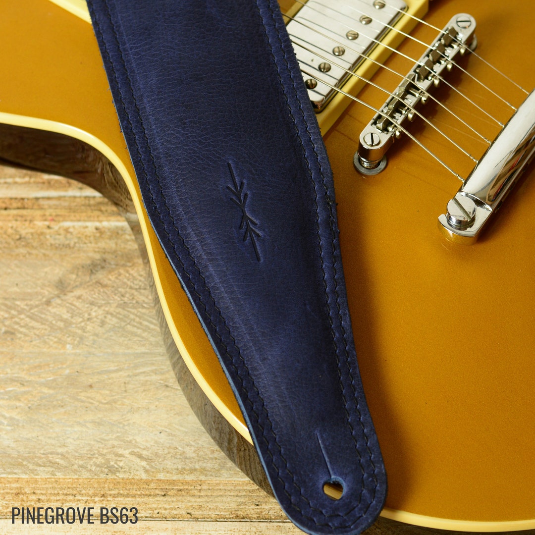 Dark Blue Leather Guitar Strap or Bass Strap BS63 3 Inches - Etsy