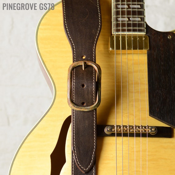 Brown Leather Guitar Strap With Buckle Gs78 2 1 2 Inch Etsy