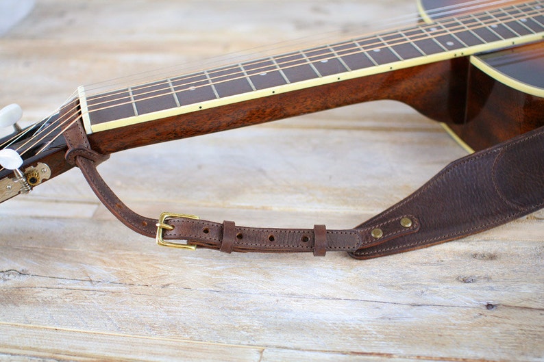 Dark Brown Leather Dobro Guitar Strap 60mm Width Dobro - Etsy UK