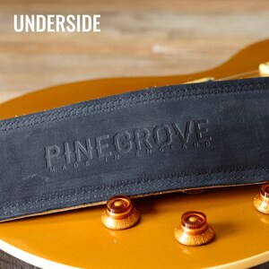 Dark Green Leather Guitar Strap or Bass Strap, Double-padded for Comfort,bs63, 3 Inches Wide ...