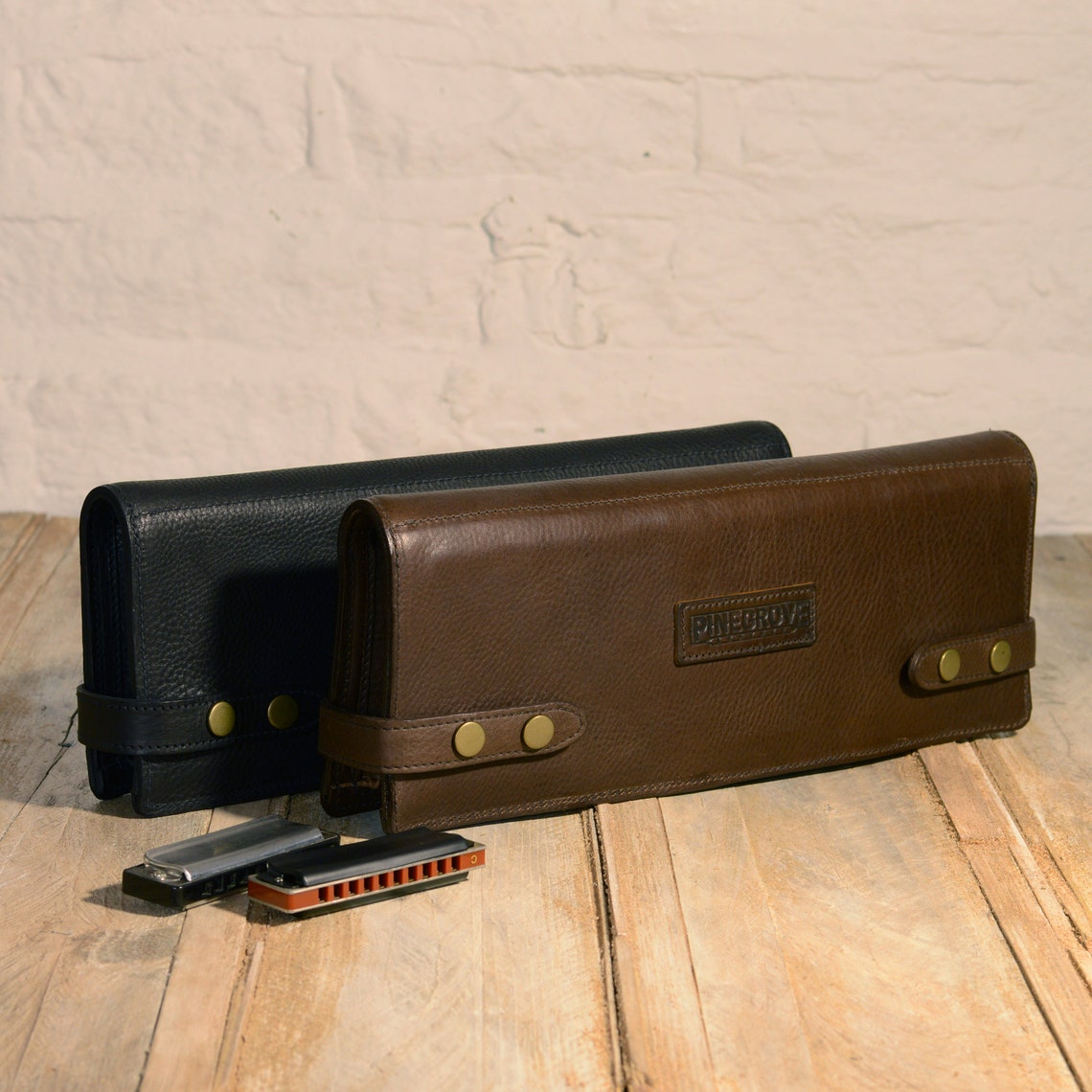 16-Pack Leather Harmonica Case leather blues harp holder | Etsy