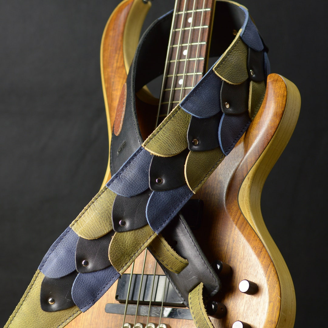 Dragon Skin Padded Leather Guitar Strap or Bass Strap GS92 - Etsy