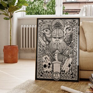 Odin Digital Print Fantasy Art Printable Viking Wall Art INSTANT ...