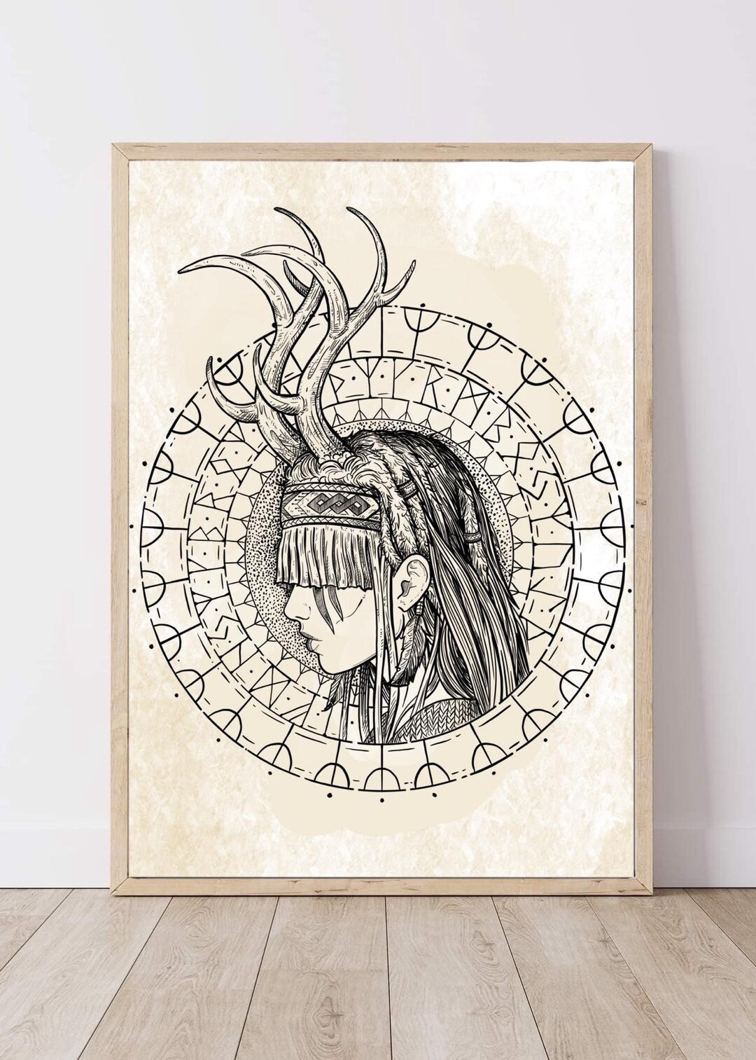 Heilung Pagan Shaman Large Poster Art Print Folk Viking Wall Art, Norse ...