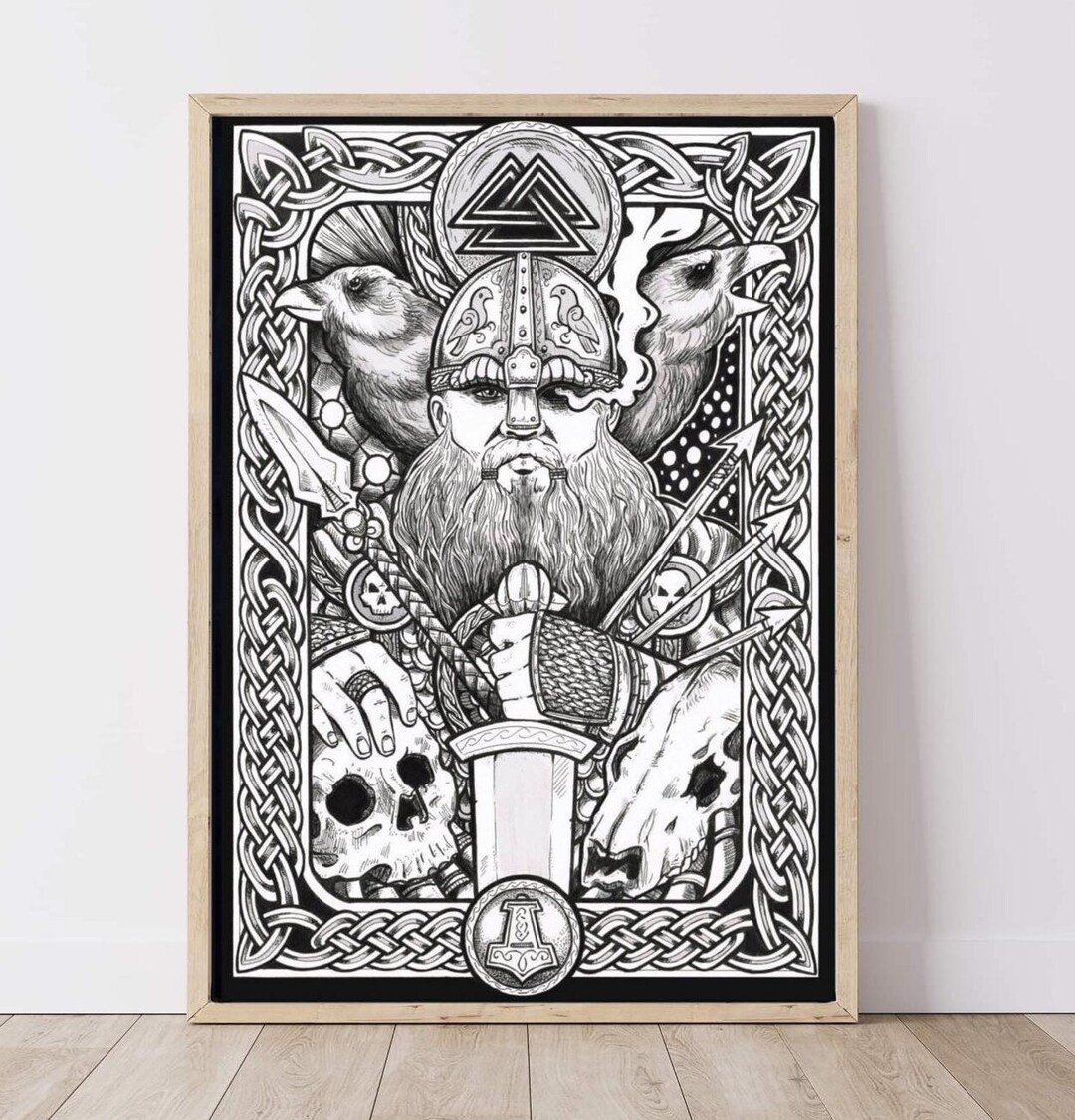 Odin Digital Print Fantasy Art Printable Viking Wall Art INSTANT ...