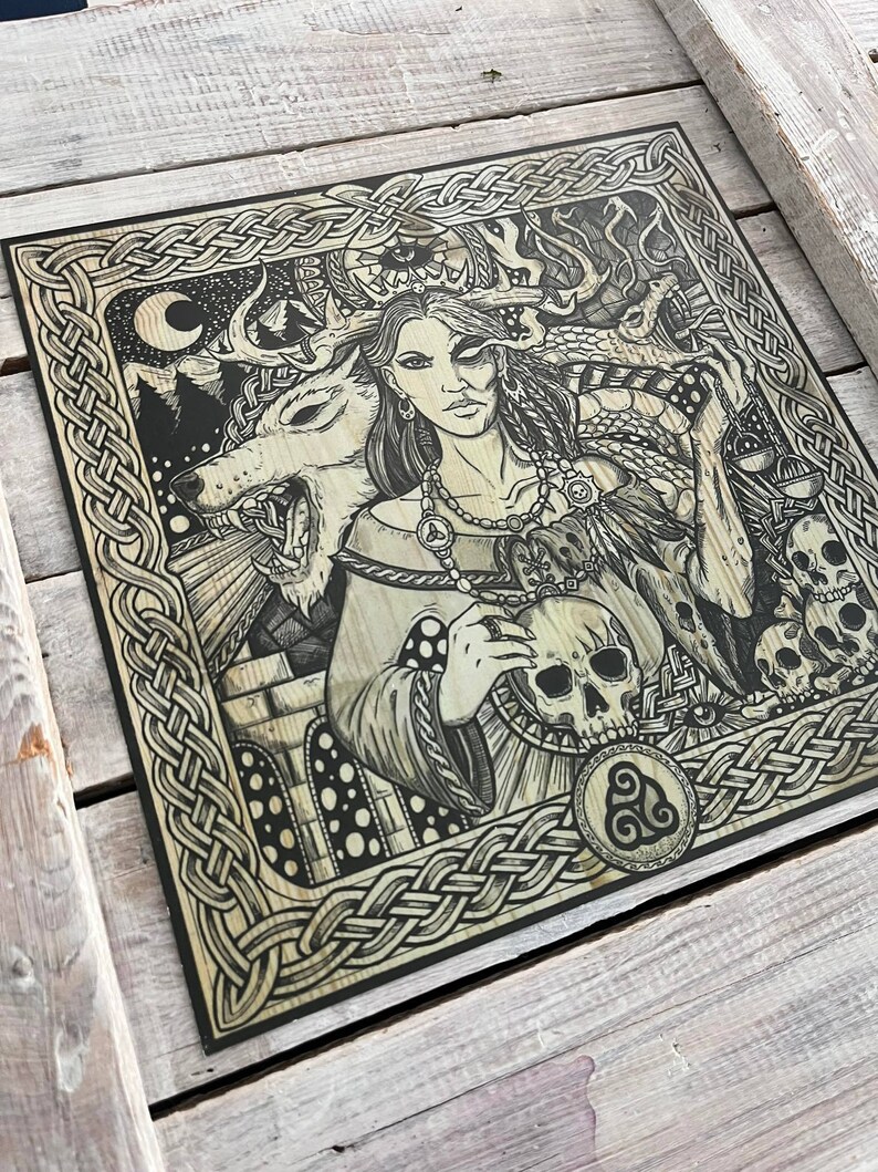 Viking Hel, Digital Print, Norse Fantasy, Forest Witch, Witchy Wall ...