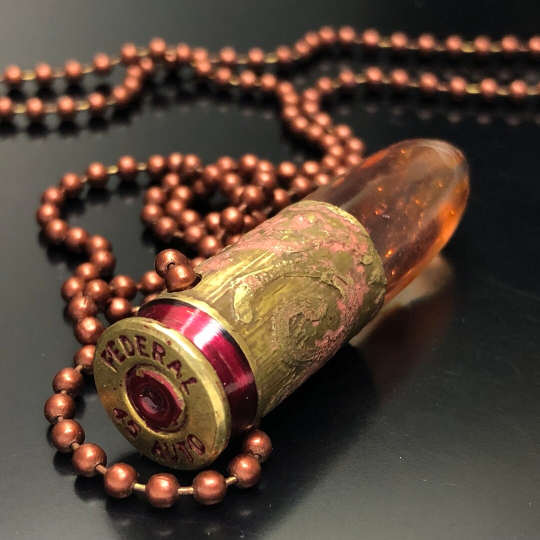 45 Caliber Bullet Jewelry, Bullet Jewelry, Art Glass Bullet Jewelry ...