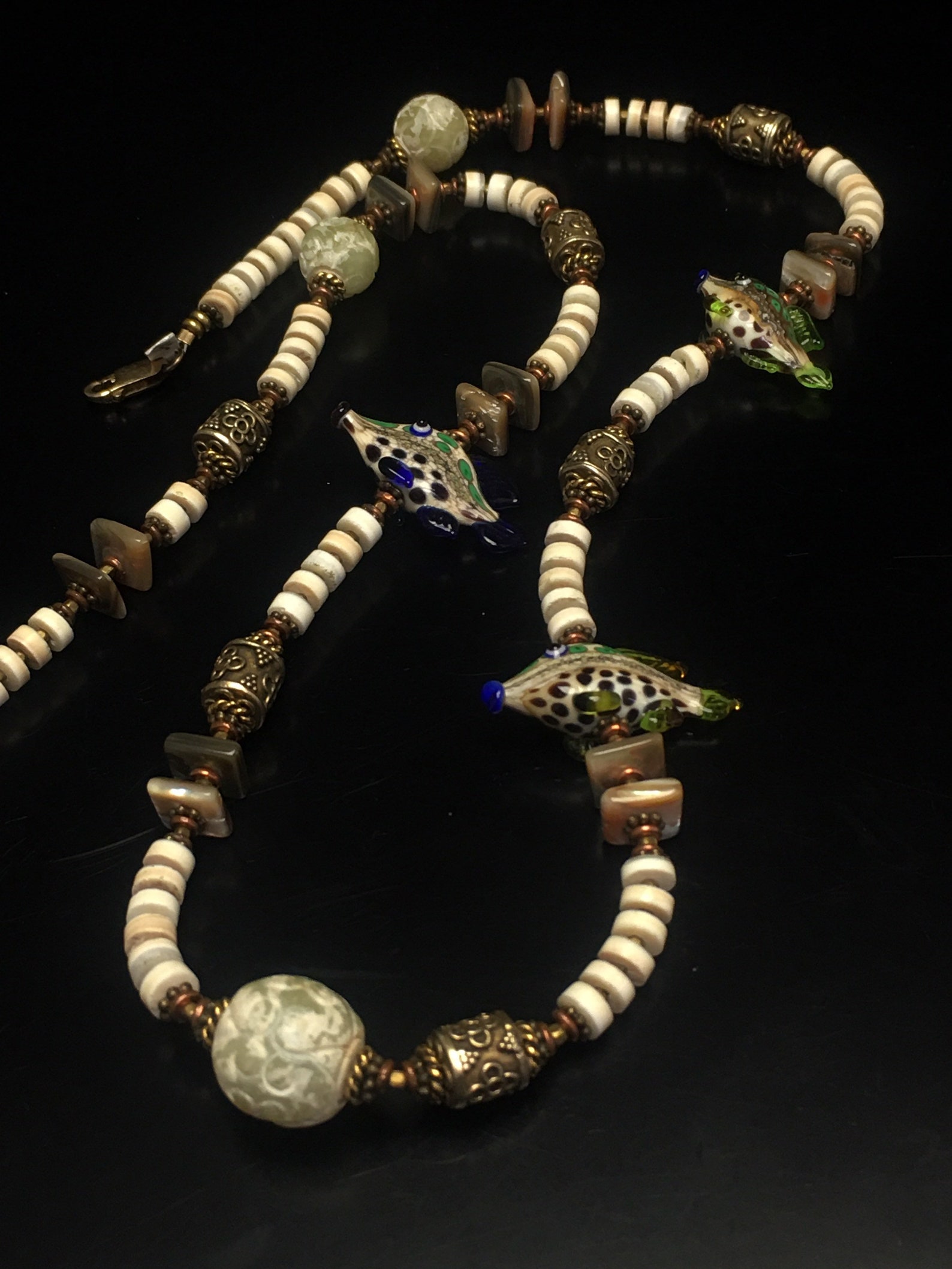 Fish Necklace... Glass Fish, Ocean Jewelry, Artisan Necklace,fish ...