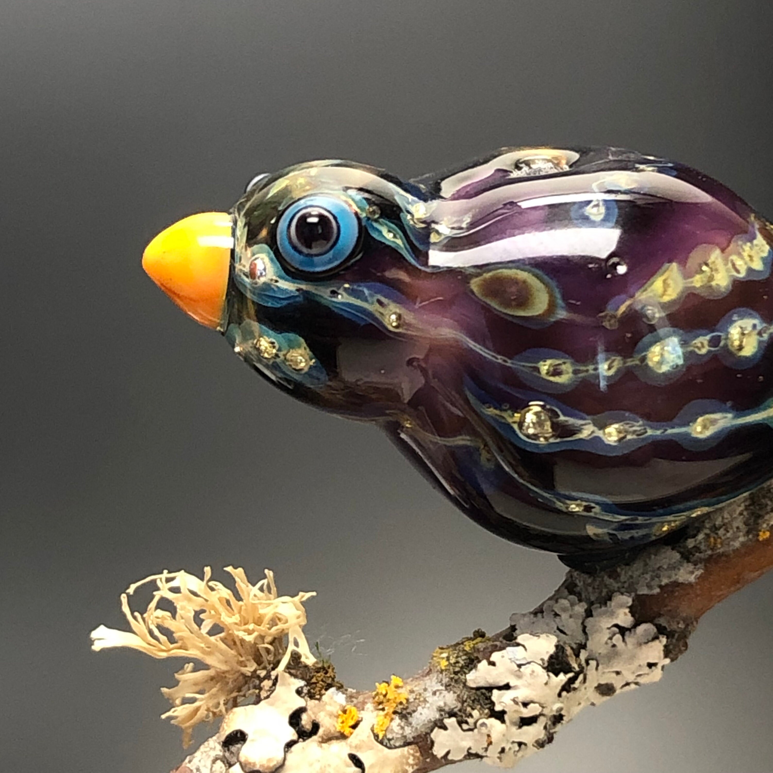 Purple Bird Bead Glass Bird Bead - Etsy