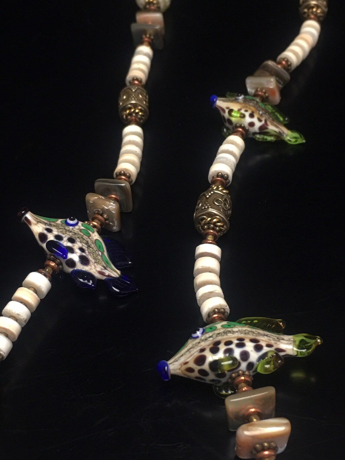 Fish Necklace... Glass Fish Ocean Jewelry Artisan | Etsy