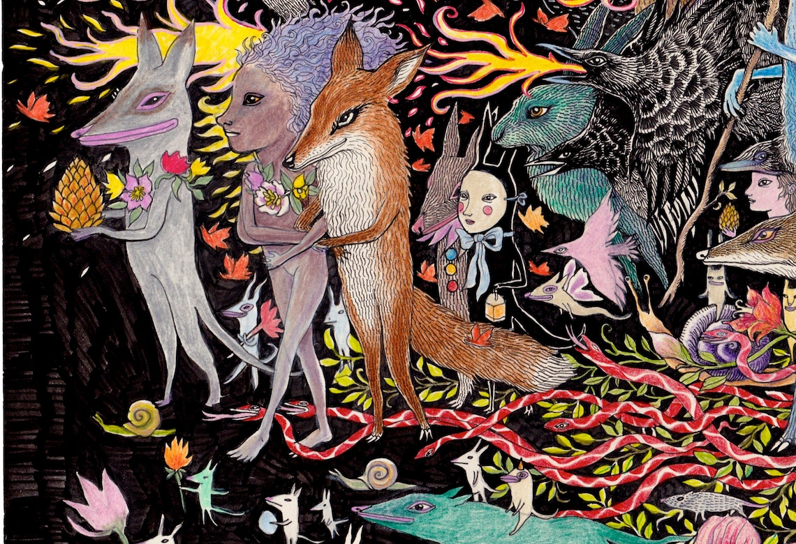 Fantasy Art Print, Animal Illustration, Maximalist Decor - Etsy
