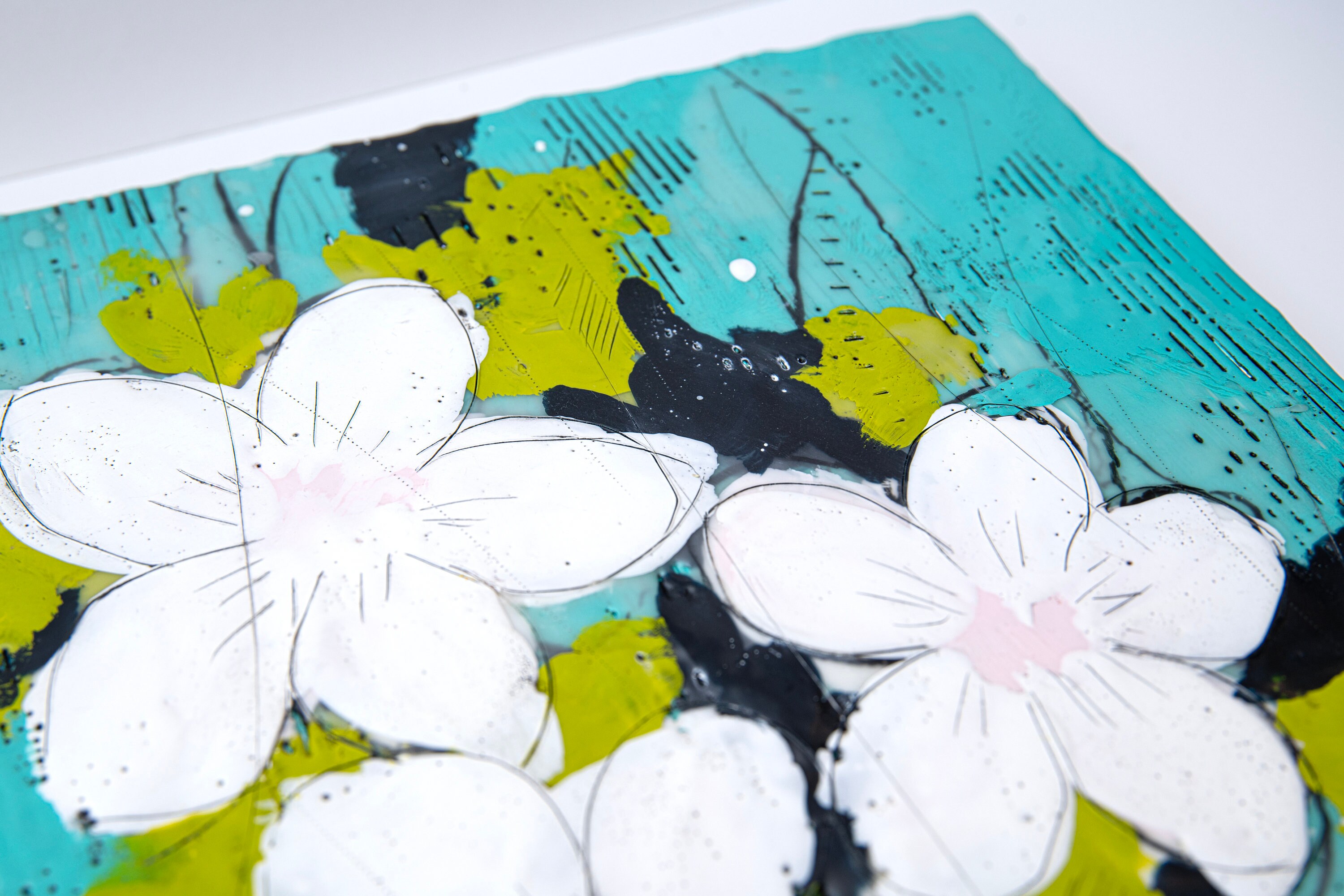 Original Abstract Encaustic Floral Painting: Heatwave, 6 - Etsy