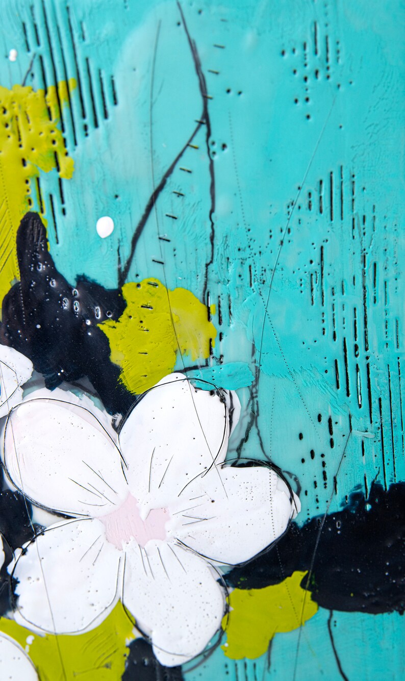 Original Abstract Encaustic Floral Painting: Heatwave, 6 - Etsy