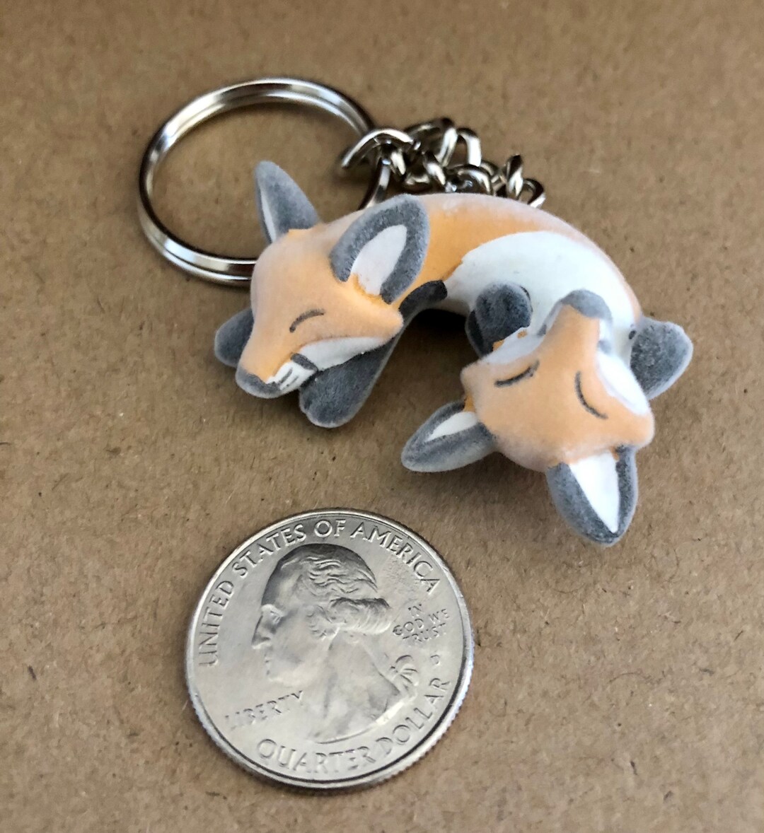 Foxfox Flocked Keychain - Etsy