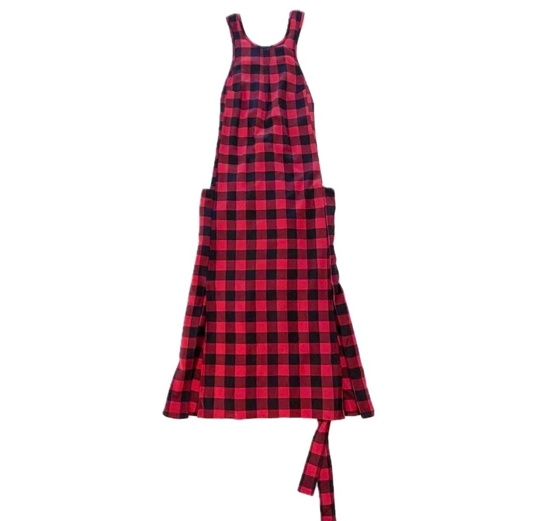 Tartan PLAID Flannel Long Apron Dress One off S - Etsy