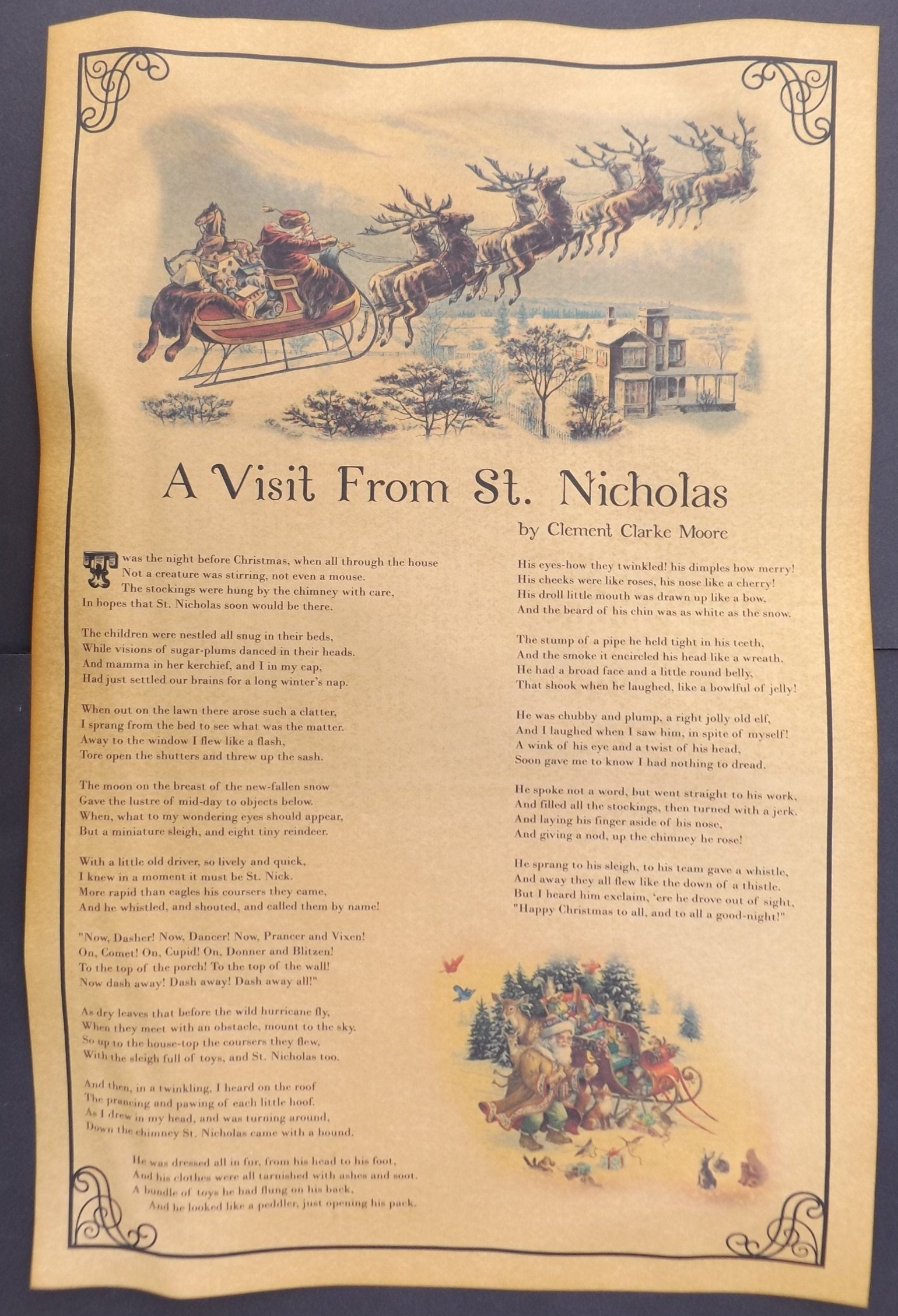 A Visit From St. Nicholas Aka the Night Before Christmas Aged - Etsy