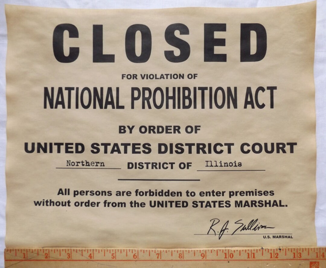 3 Prohibition Signs Closed Prohibition Ends Choice of - Etsy