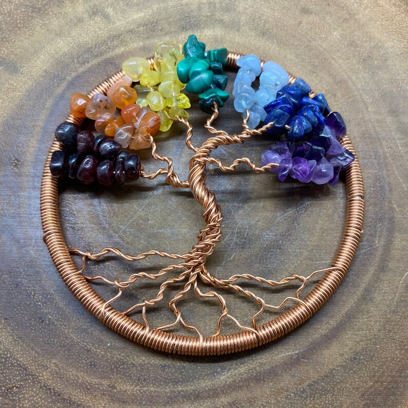 Medium Rainbow Chakras Tree of Life Sun Catcher - 3.25” - Etsy
