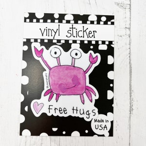 Laura Kelly Designs Vinyl Sticker Crab - Etsy