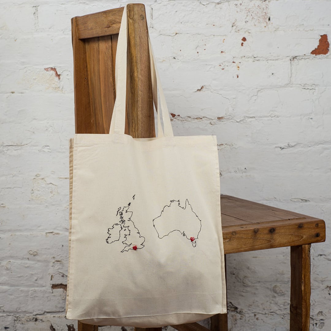 Personalised Map Tote Bag - Etsy