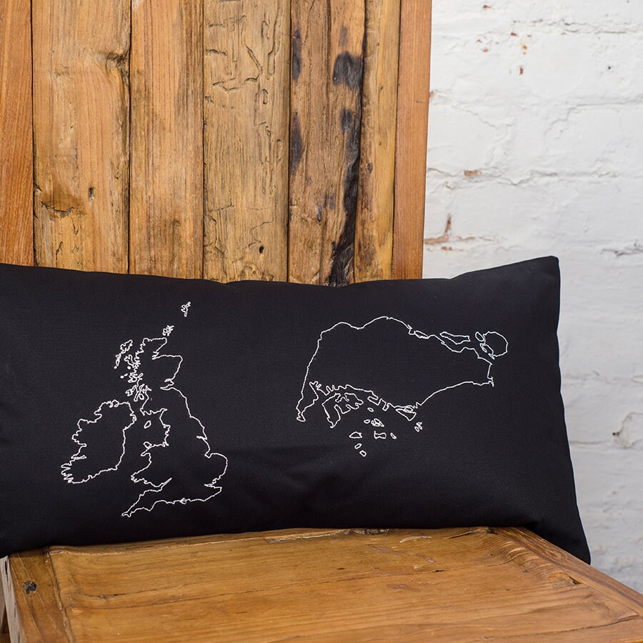 Personalised Map Cushion Cover Long Distance Love Missing - Etsy UK