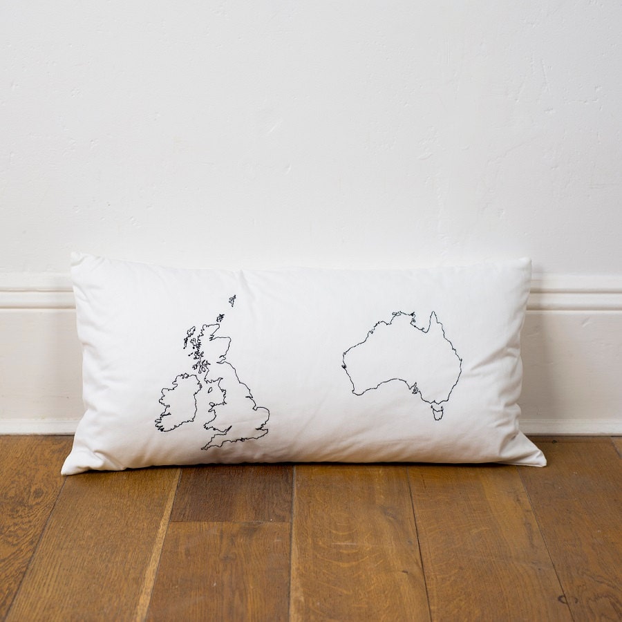 Personalised Map Cushion Cover Long Distance Love Missing - Etsy UK