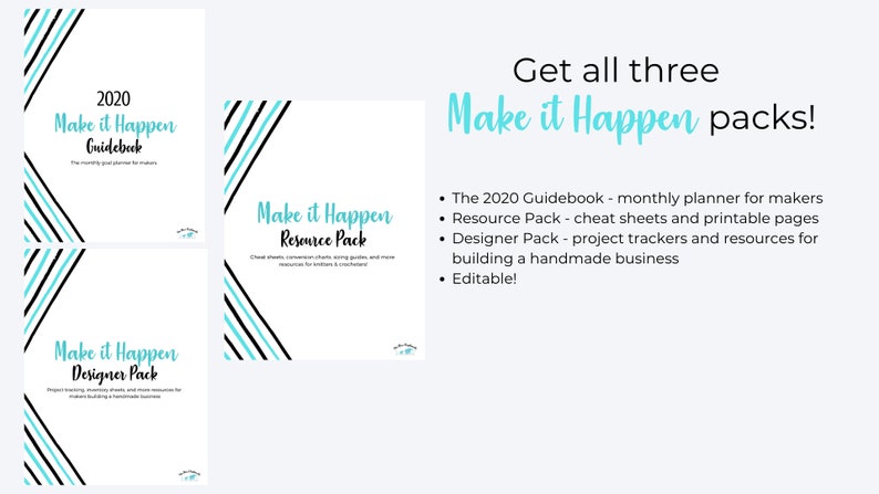Make it Happen: Resource Pack BLUE VERSION Knitting Crochet | Etsy