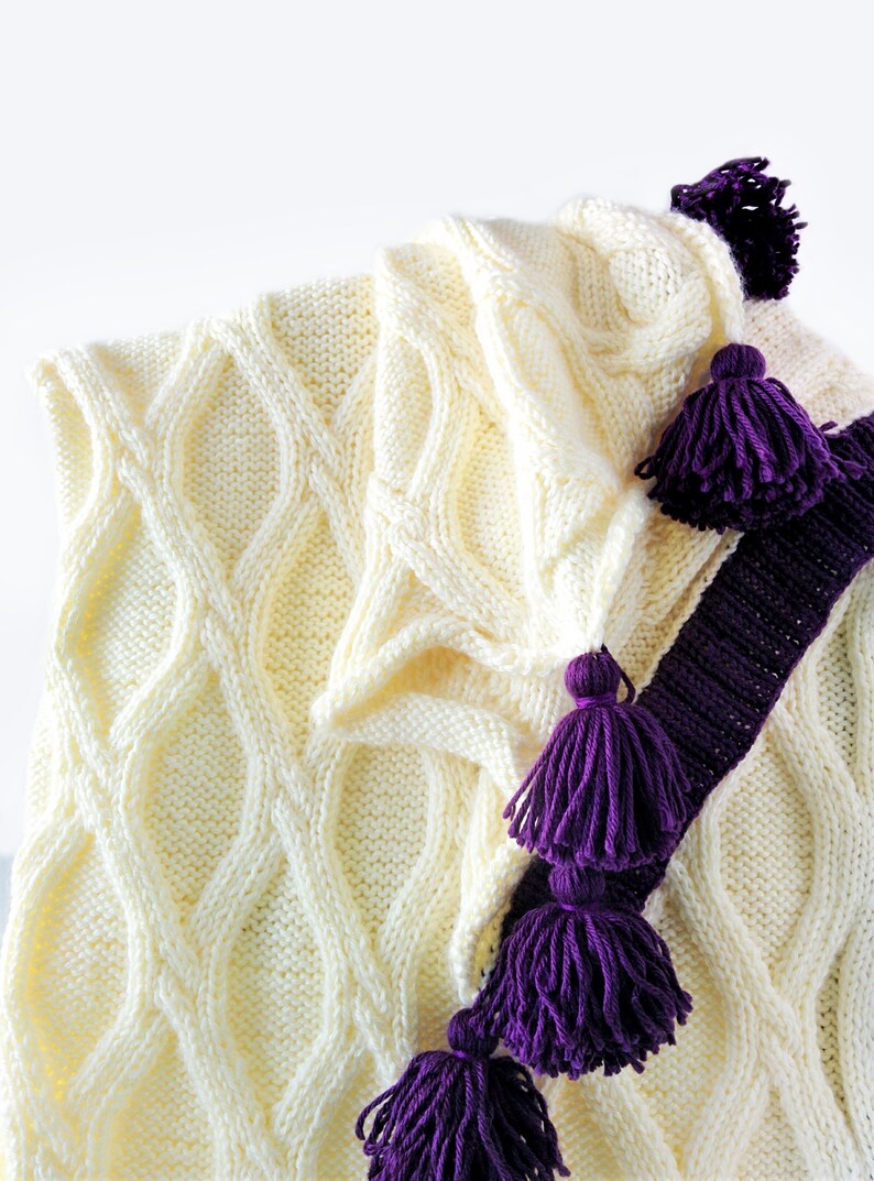 KNITTING PATTERN: Twisted Cables Throw | Chunky Knit Blanket | Knitted ...