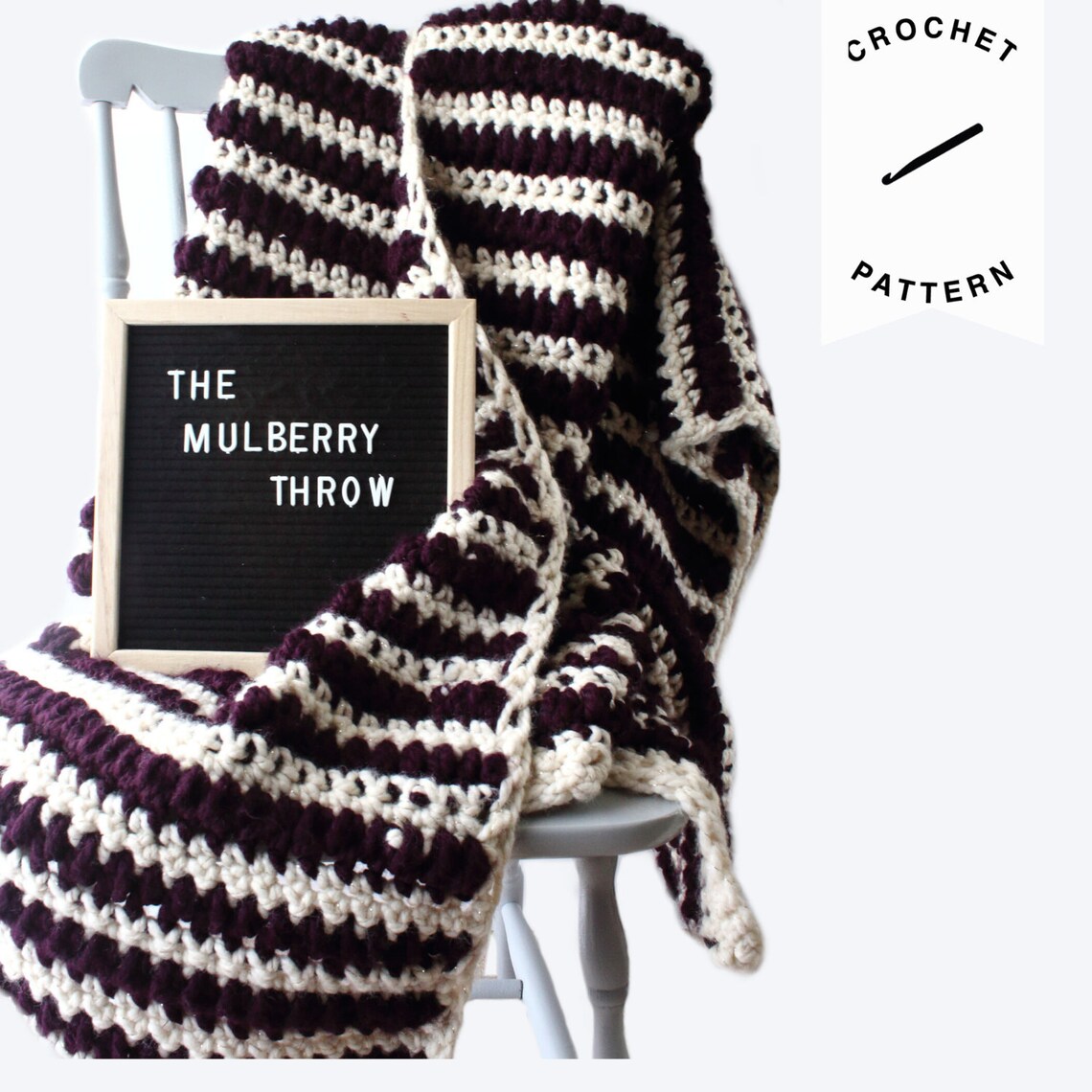 CROCHET PATTERN: the Mulberry Throw Crochet Throw Blanket - Etsy