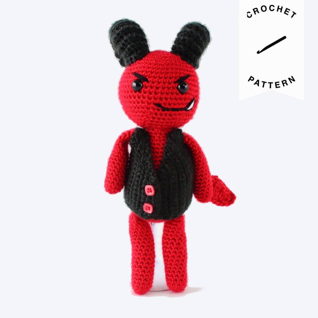 CROCHET PATTERN: Damian the Devil Crochet Devil, Plushie, Amigurumi ...